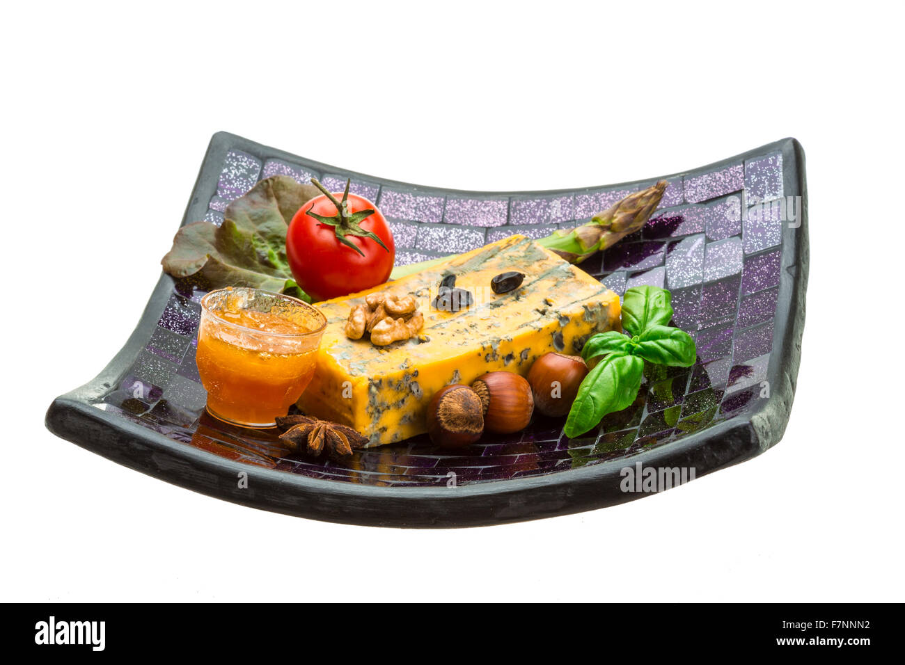 Gold cheese with mould Stock Photo - Alamy