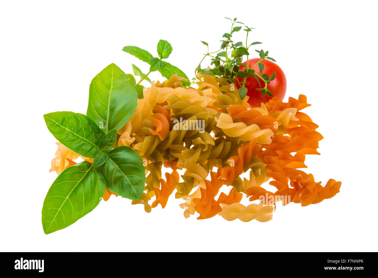 Variety color spiral macaroni isolated Stock Photo - Alamy