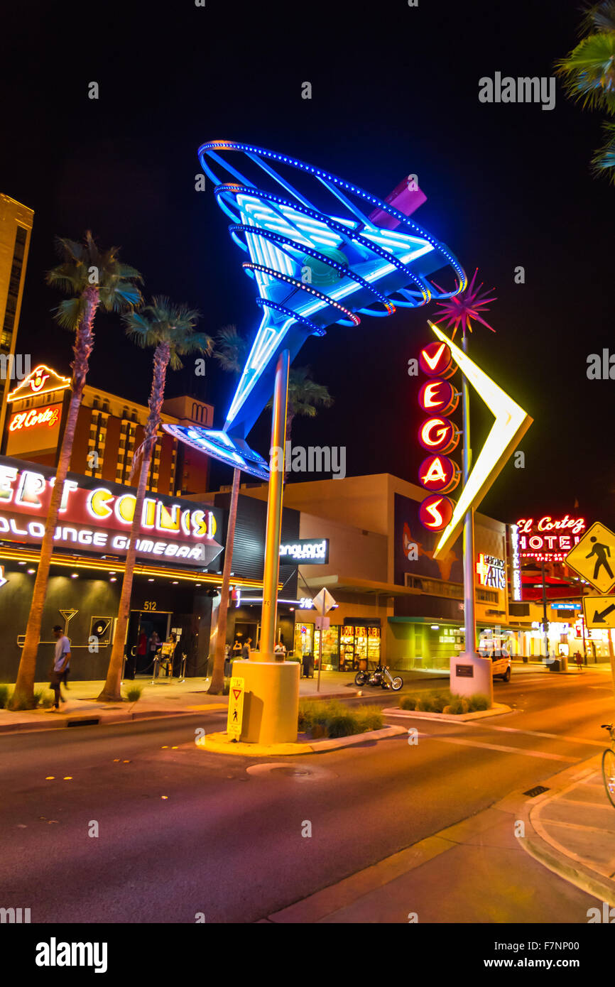 Illuminated cocktail sign, Las Vegas Stock Photo - Alamy