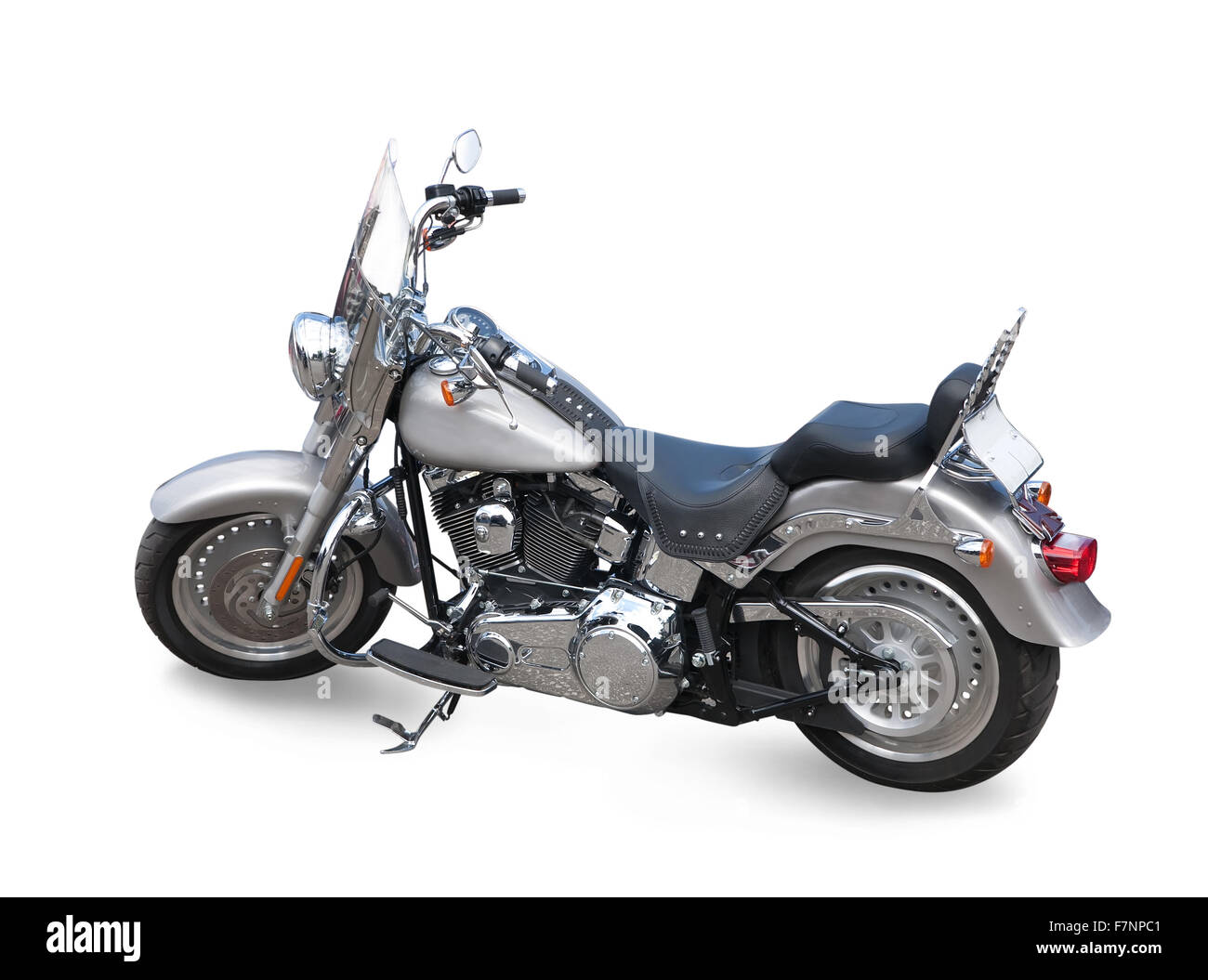 Big silver bike. Isolated with clipping path Stock Photo - Alamy