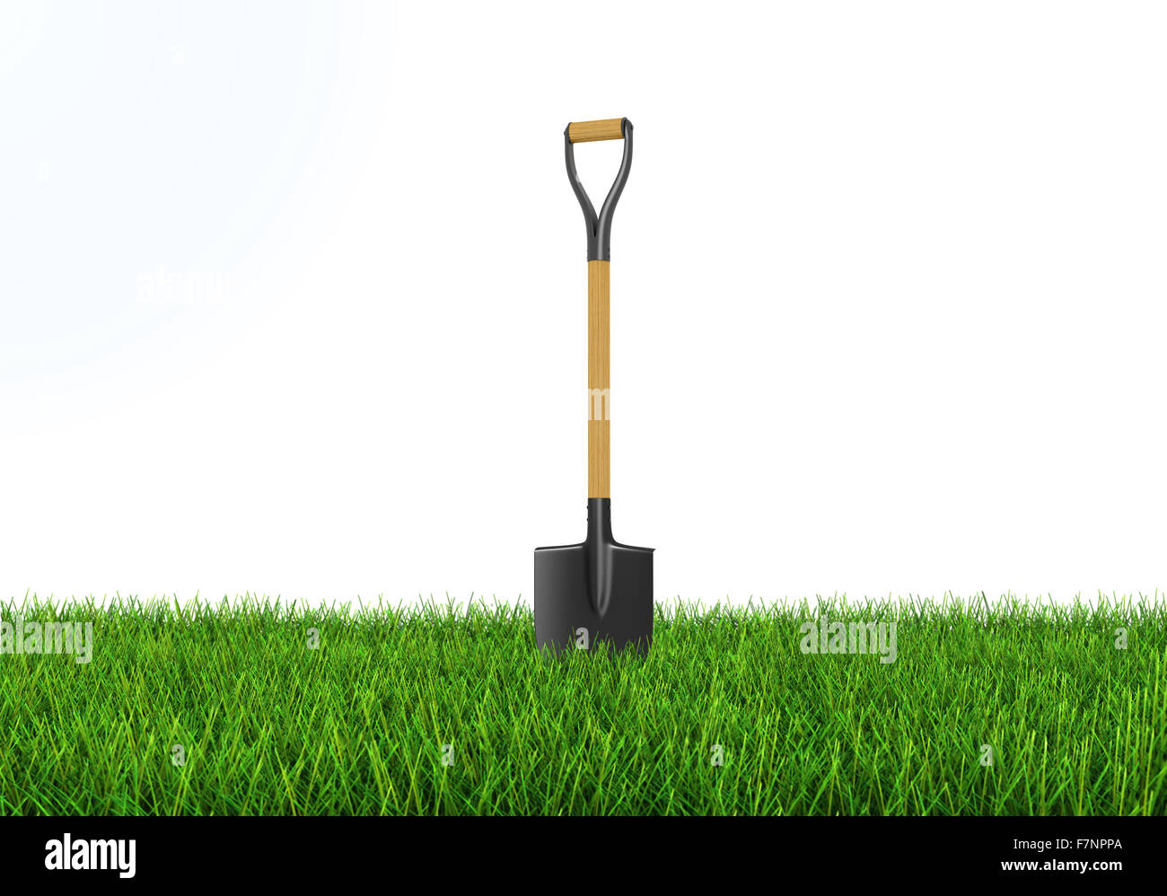 Shovel in grass. Image with clipping path Stock Photo - Alamy