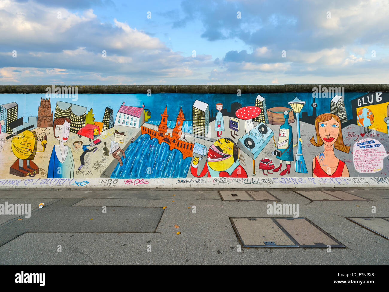 Germany, Berlin, Berlin Wall, East Side Gallery, mural painting Stock ...