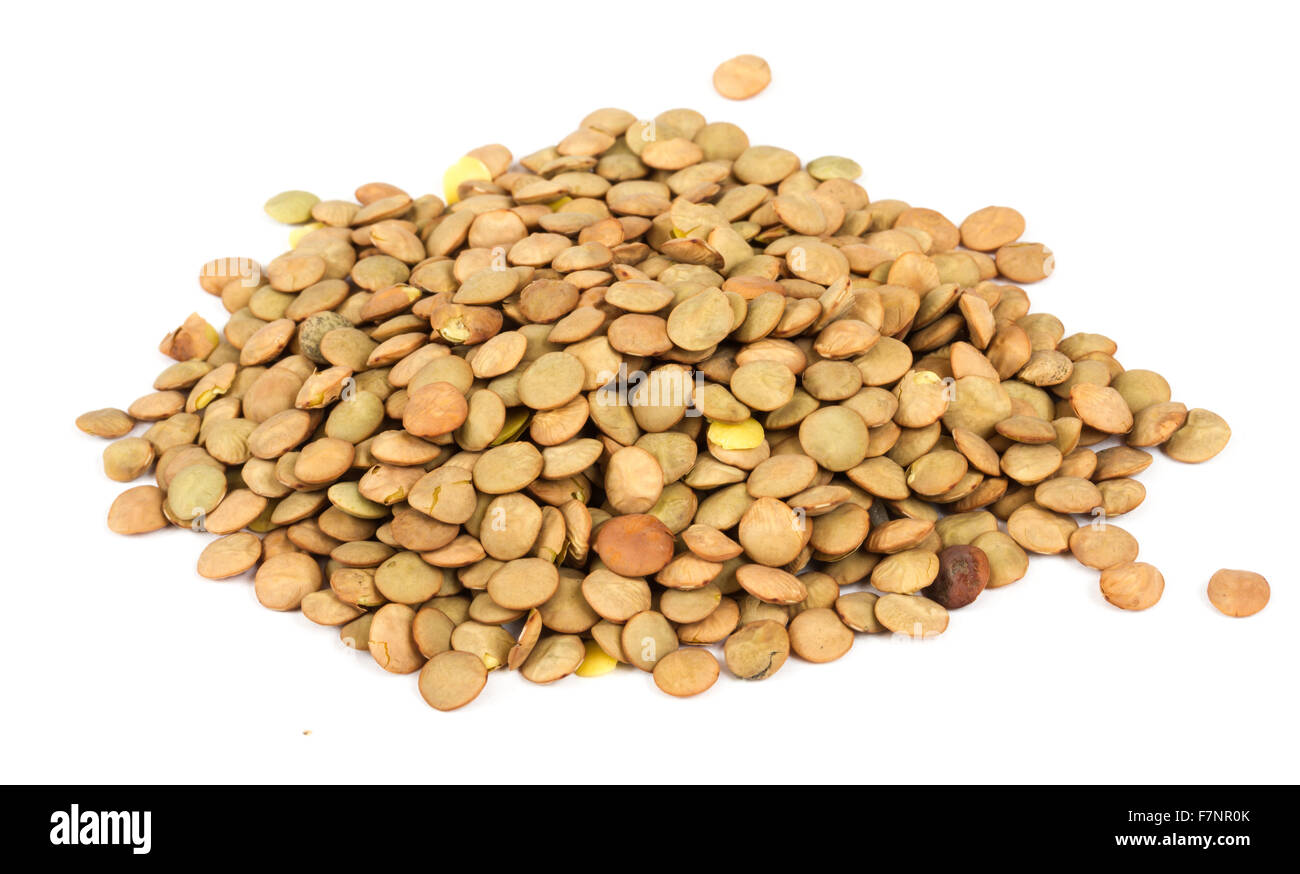 Lentils Isolated on White Background Stock Photo - Alamy
