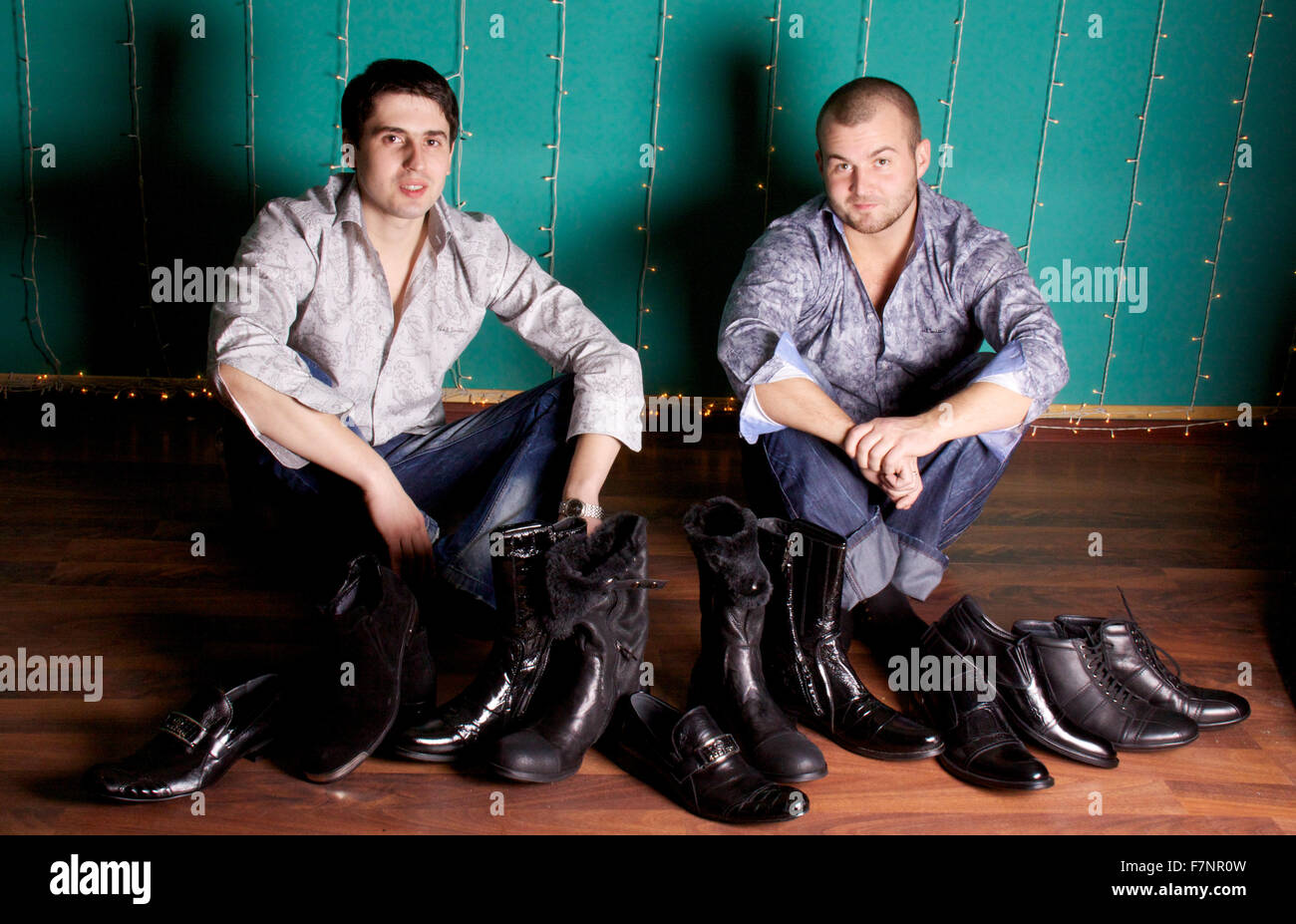 Fashion Shot of a trendy European men dressed in contemporary cloth ...