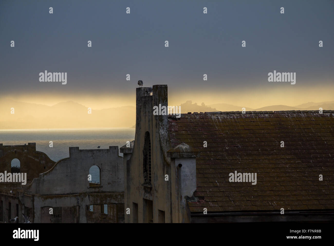 Alcatraz Island at sunset, San Francisco Stock Photo - Alamy