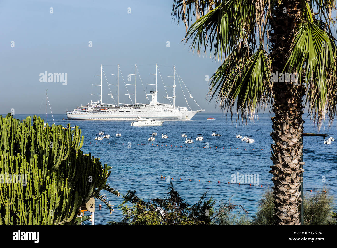 Italy, Capri, motor sailship Wind Surf anchoring Stock Photo - Alamy