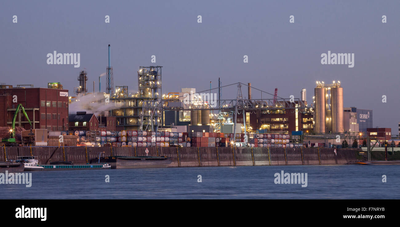 Germany, Leverkusen, chemical park Chempark at River Rhine Stock Photo ...