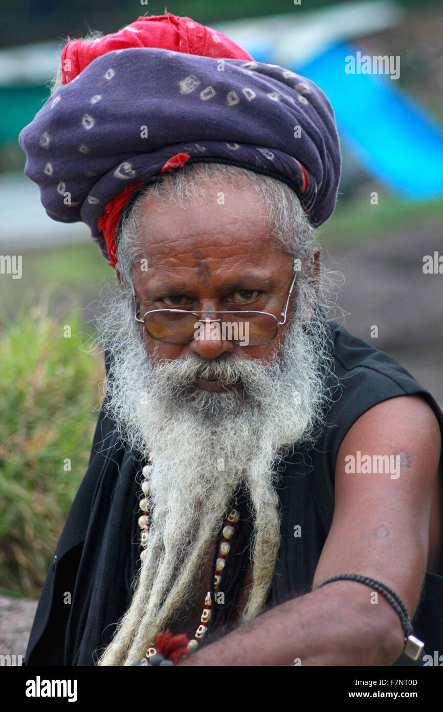 Sadhu with dreadlocks and white beard Kumbh Mela, Nasik, Maharashtra ...