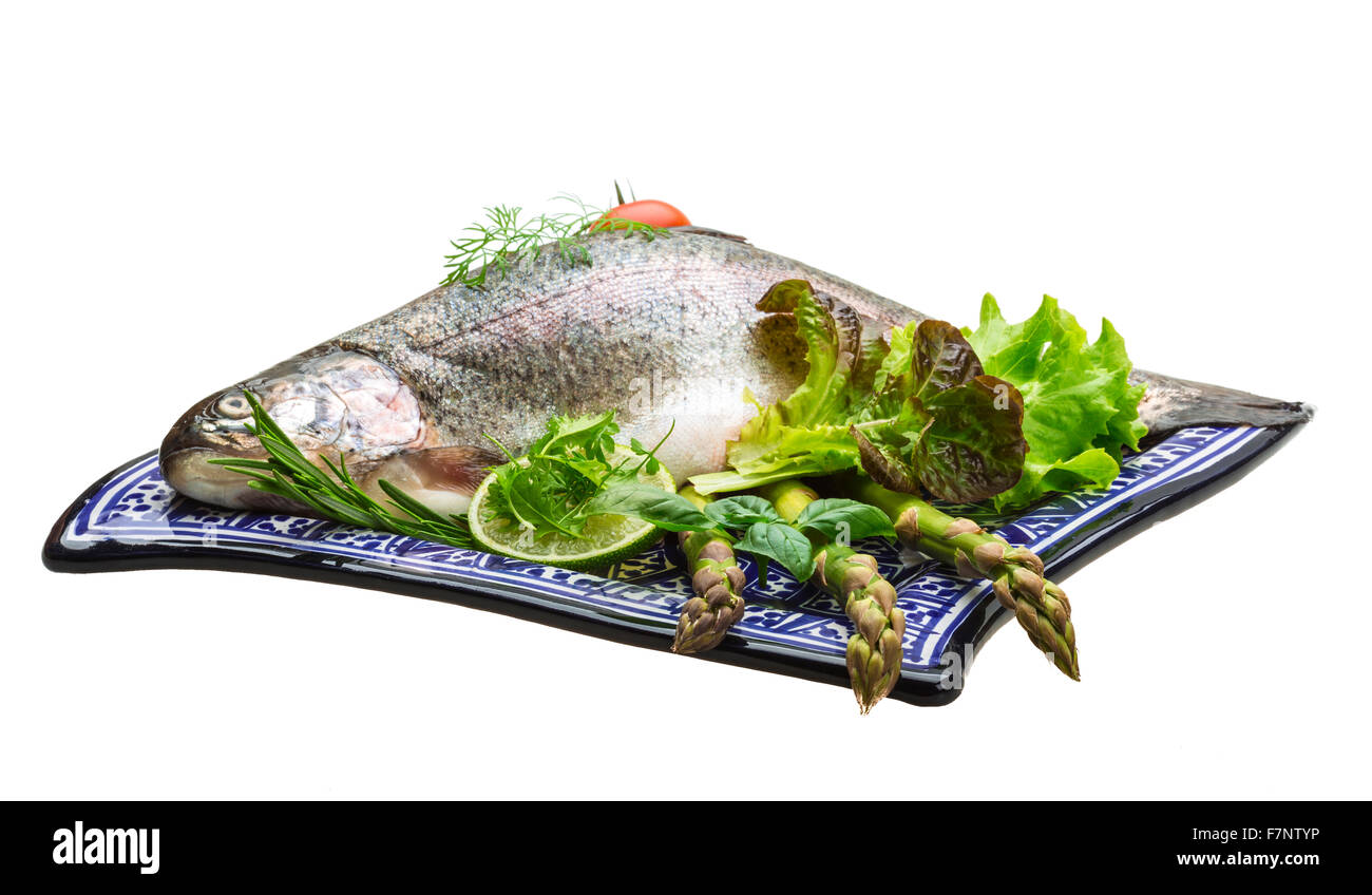 Fresh raw rainbow trout Stock Photo - Alamy