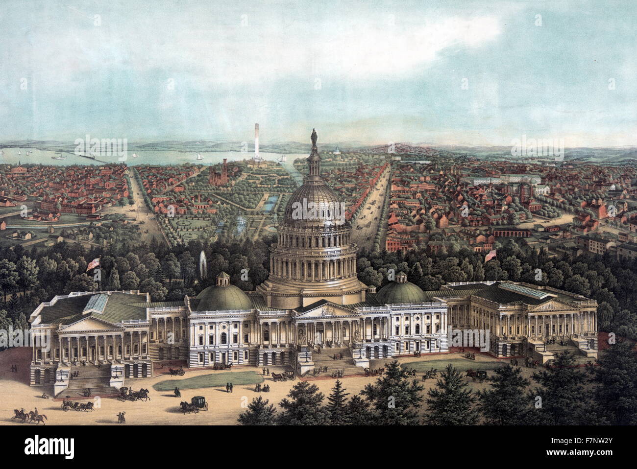 Washington d c birds eye view showing hi-res stock photography and ...