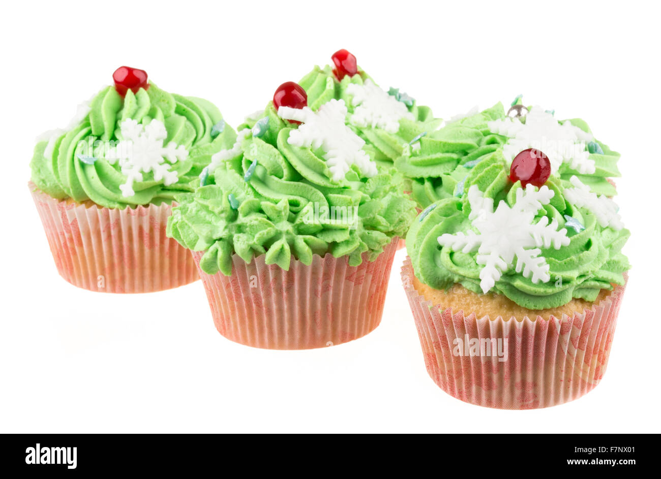 Studio isolated creamy green cupcake Stock Photo - Alamy