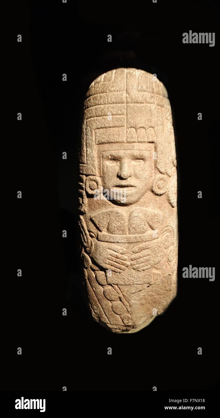 Aztec volcanic rock statue of Chicomecoatl the Goddess of maize and ...