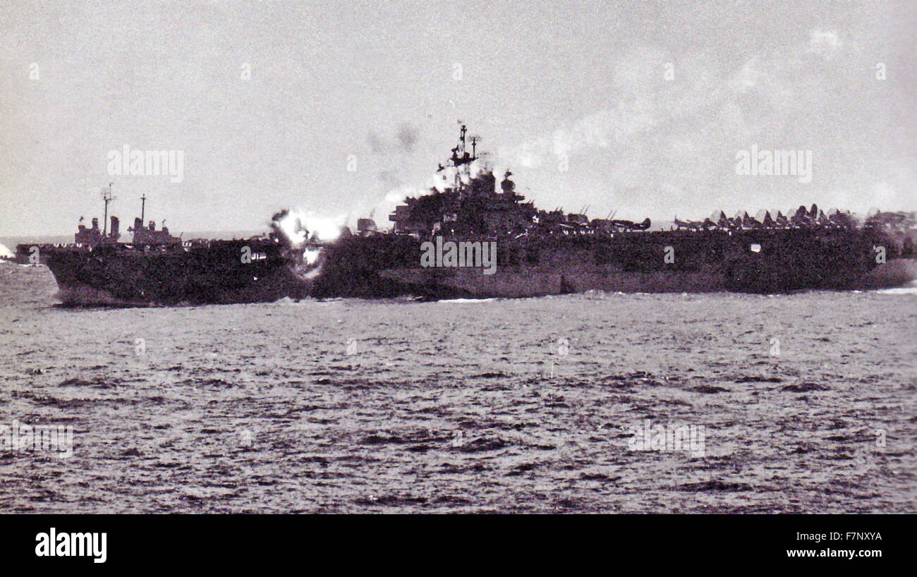 Japanese Kamikaze Pilot Crashes Into The Uss Essex 1944 Uss Essex Cvcvacvs 9 Was An