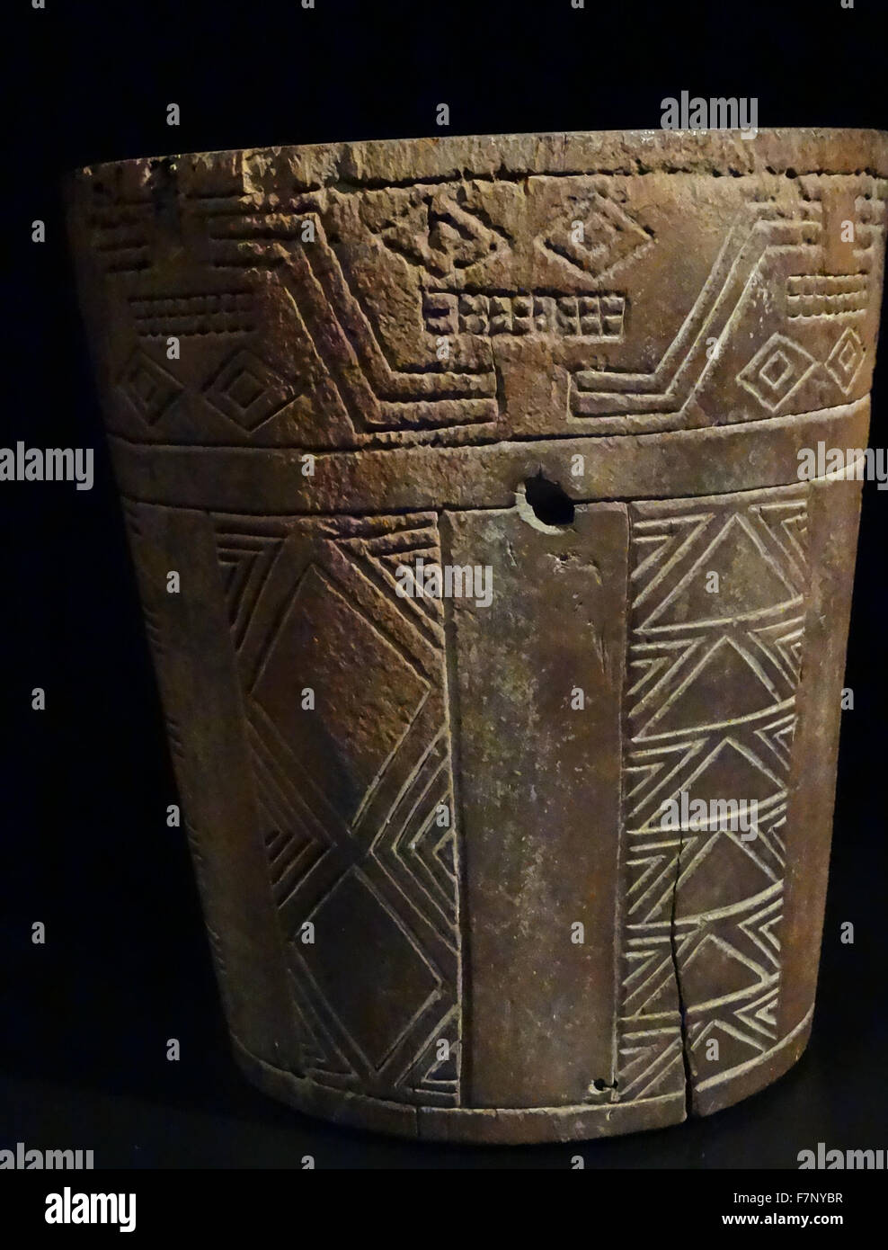 Wooden Incan ceremonial beaker from Bolivia, Peru. Dated 14th Century ...