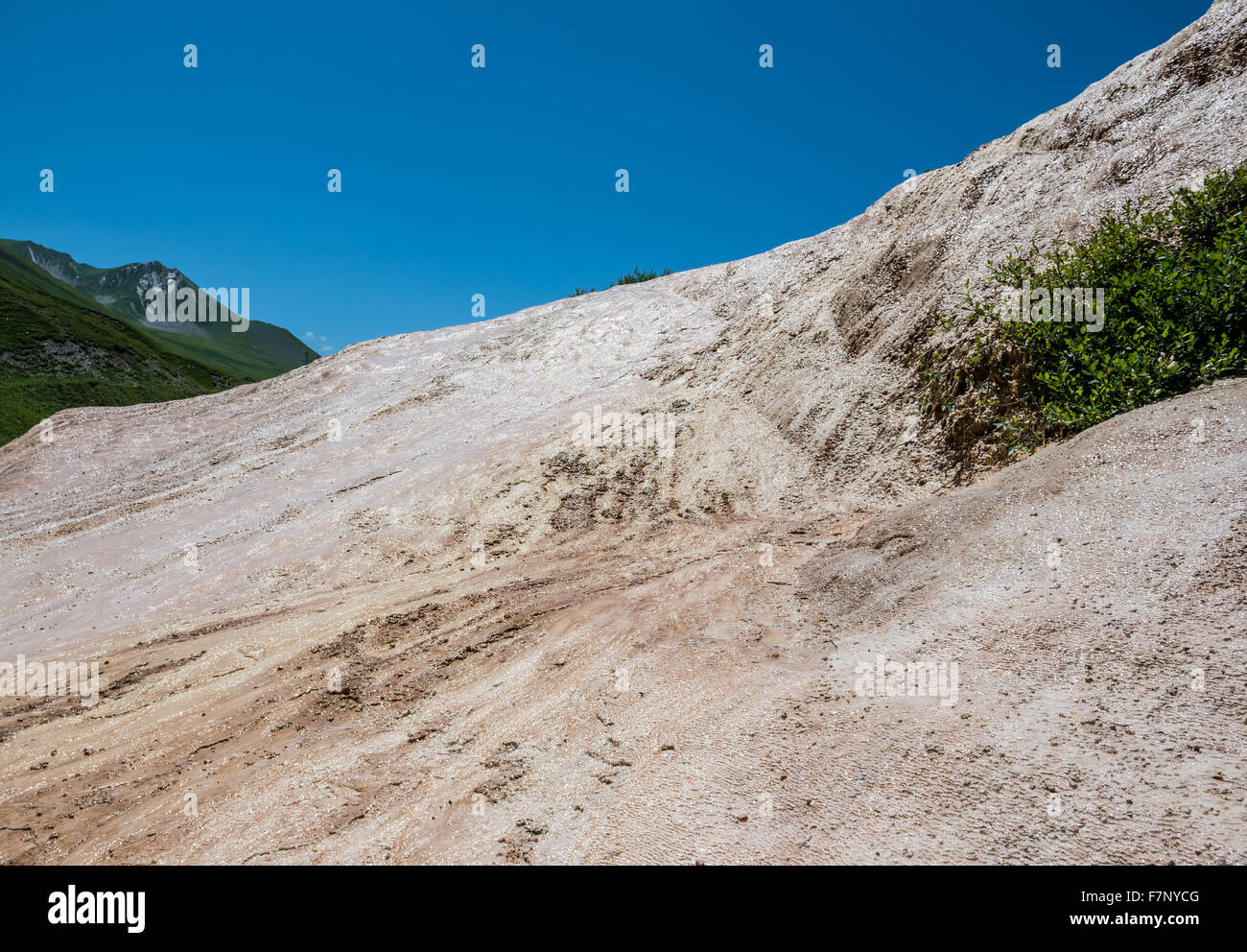 geological limestone form called Travertine on the way to Stepantsminda ...
