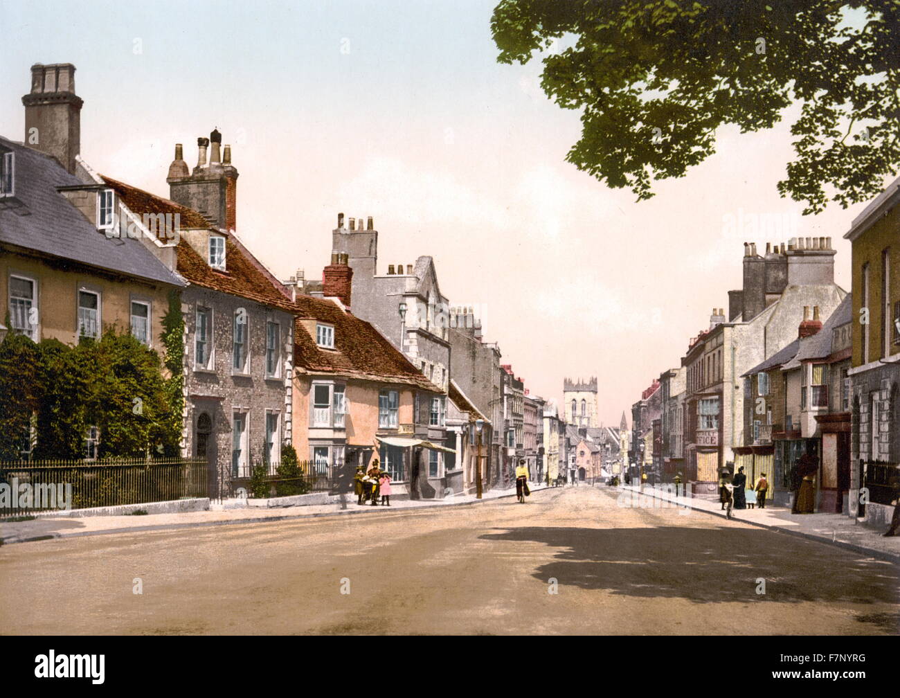 High Street West, Dorchester, England 1890 Stock Photo - Alamy