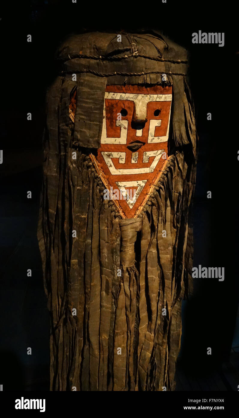 Wooden dance mask created by the indigenous Aparai people, Brazil ...