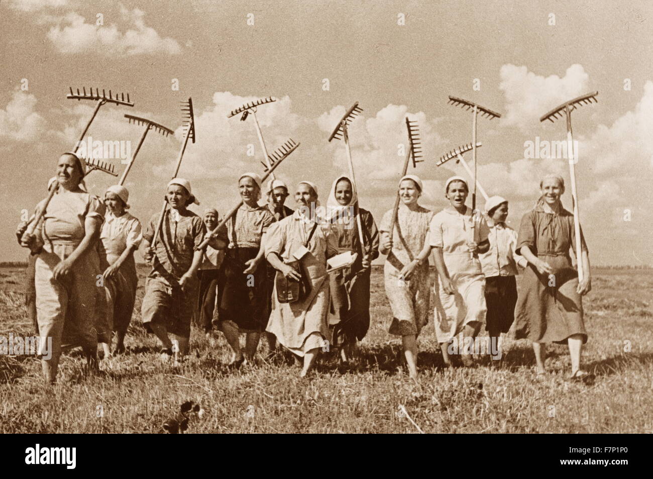 Klishevo Communist collective farm, near Moscow, russia, USSR 1942 ...