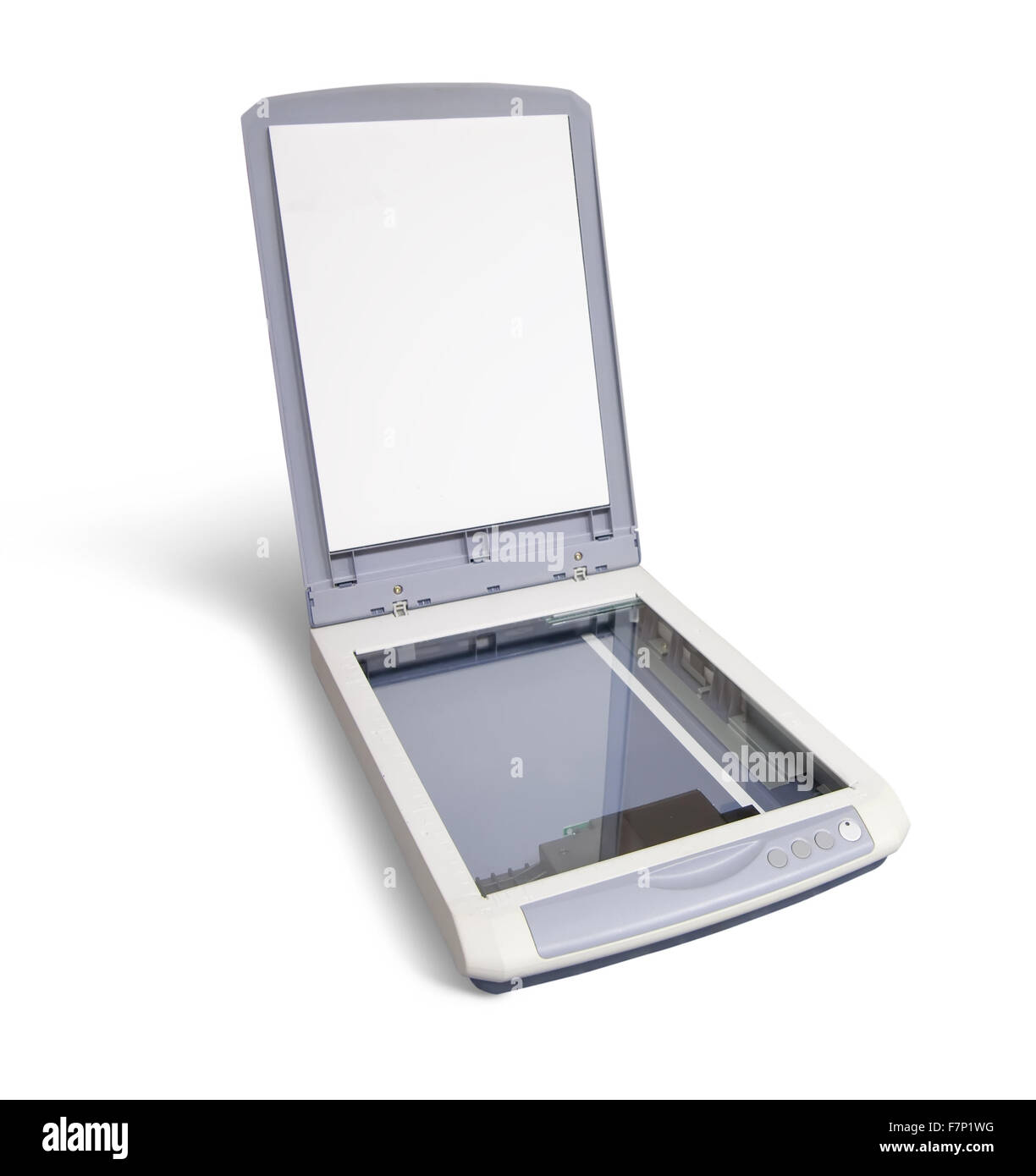 opened office A4 scanner. Isolated on white with clipping path Stock ...