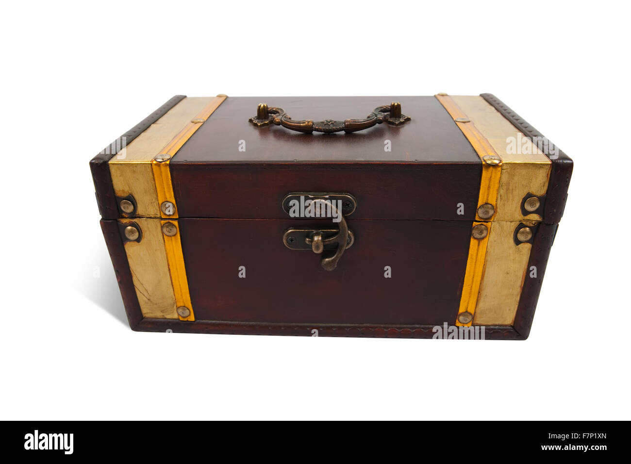 Front view of a treasure chest on a white background Stock Photo - Alamy