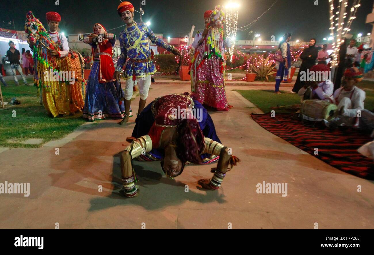 Allahabad, India. 01st Dec, 2015. Rajasthani artists perform Kalbeliya ...