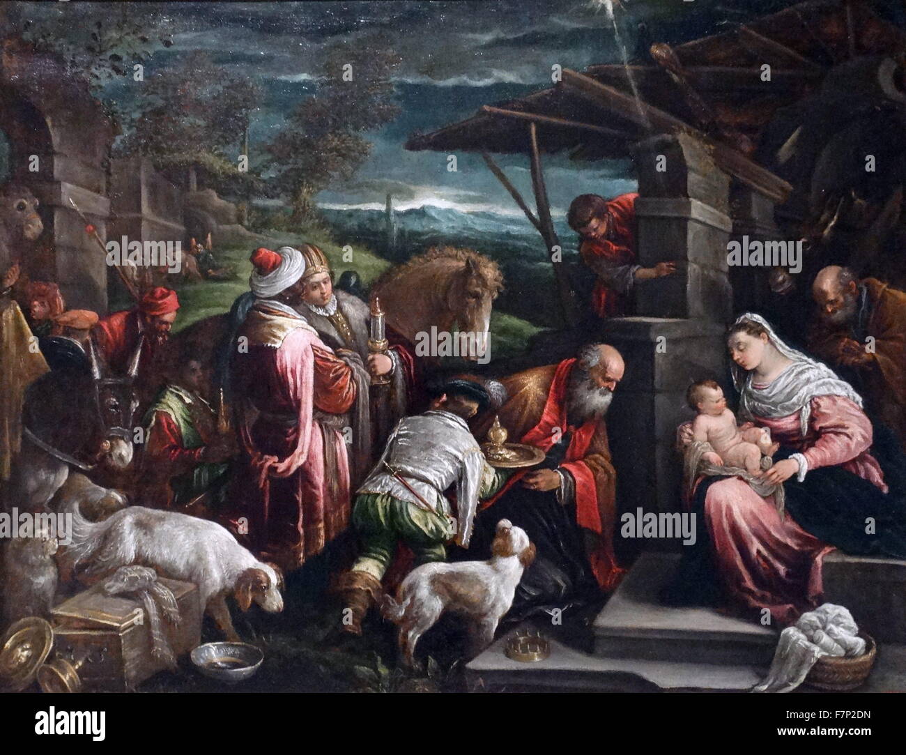 Painting titled 'The Adoration of the Magi' by Jacopo Bassano (1510 ...