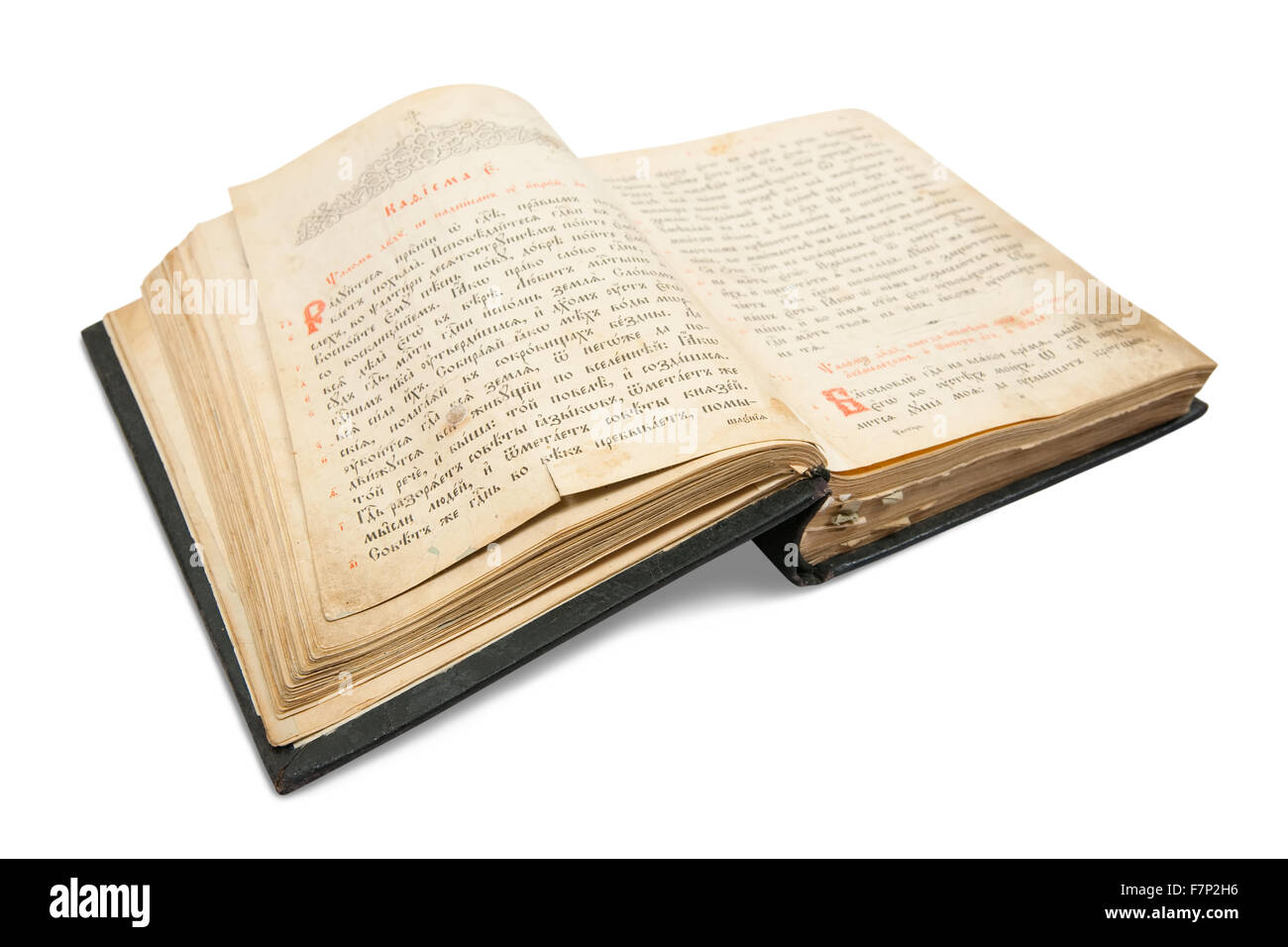 18st century vintage book. Isolated over white with clipping path Stock ...