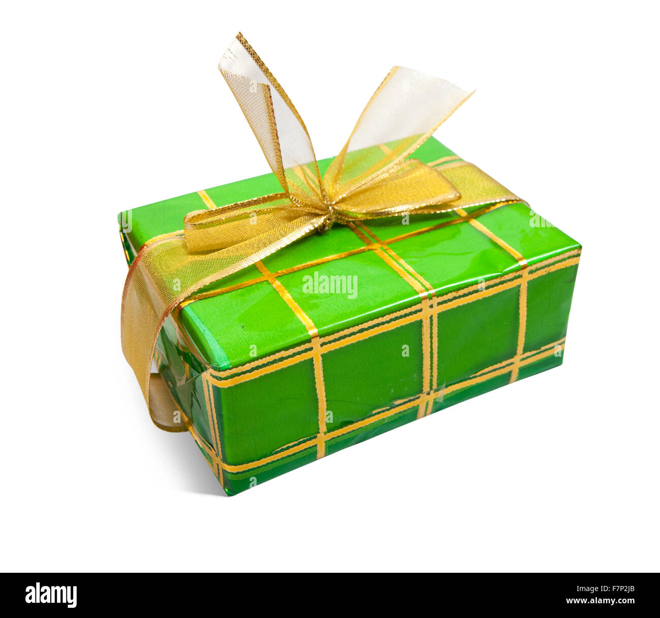 Green gift box on white background. Isolated with clipping path Stock ...