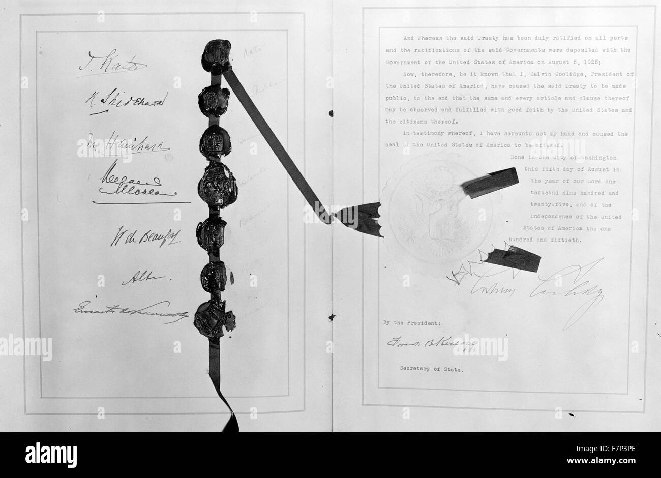 Copy of the Nine Powers Treaty, a treaty affirming the sovereignty and ...