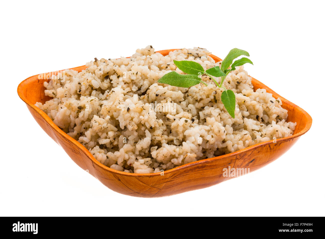 Boiled rice with herbs Stock Photo - Alamy