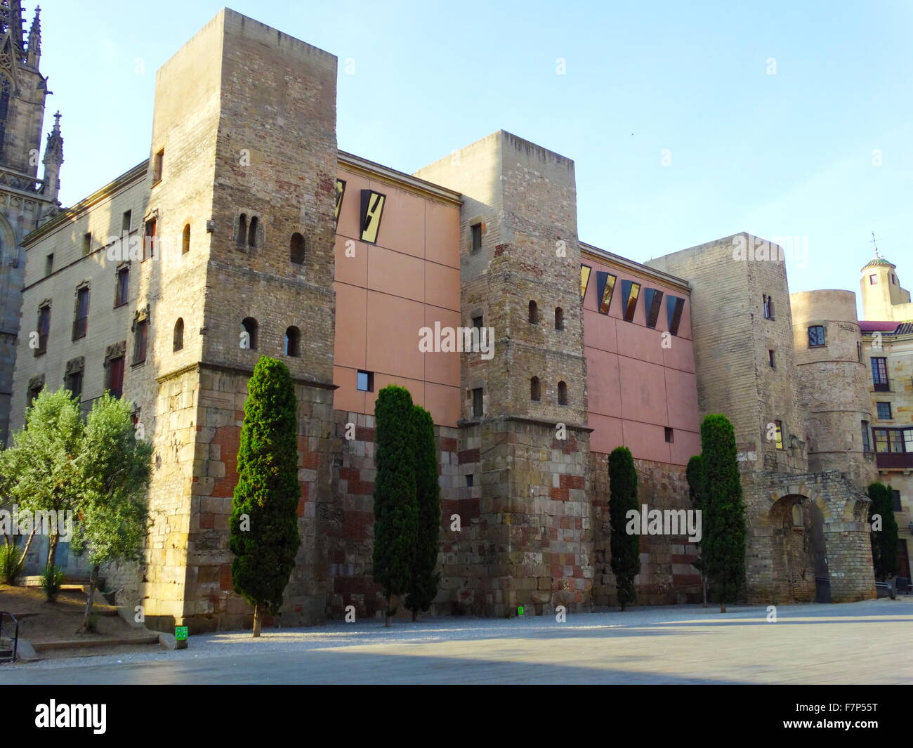 17th century architecture in Barcelona's Cathedral square, Spain Stock ...