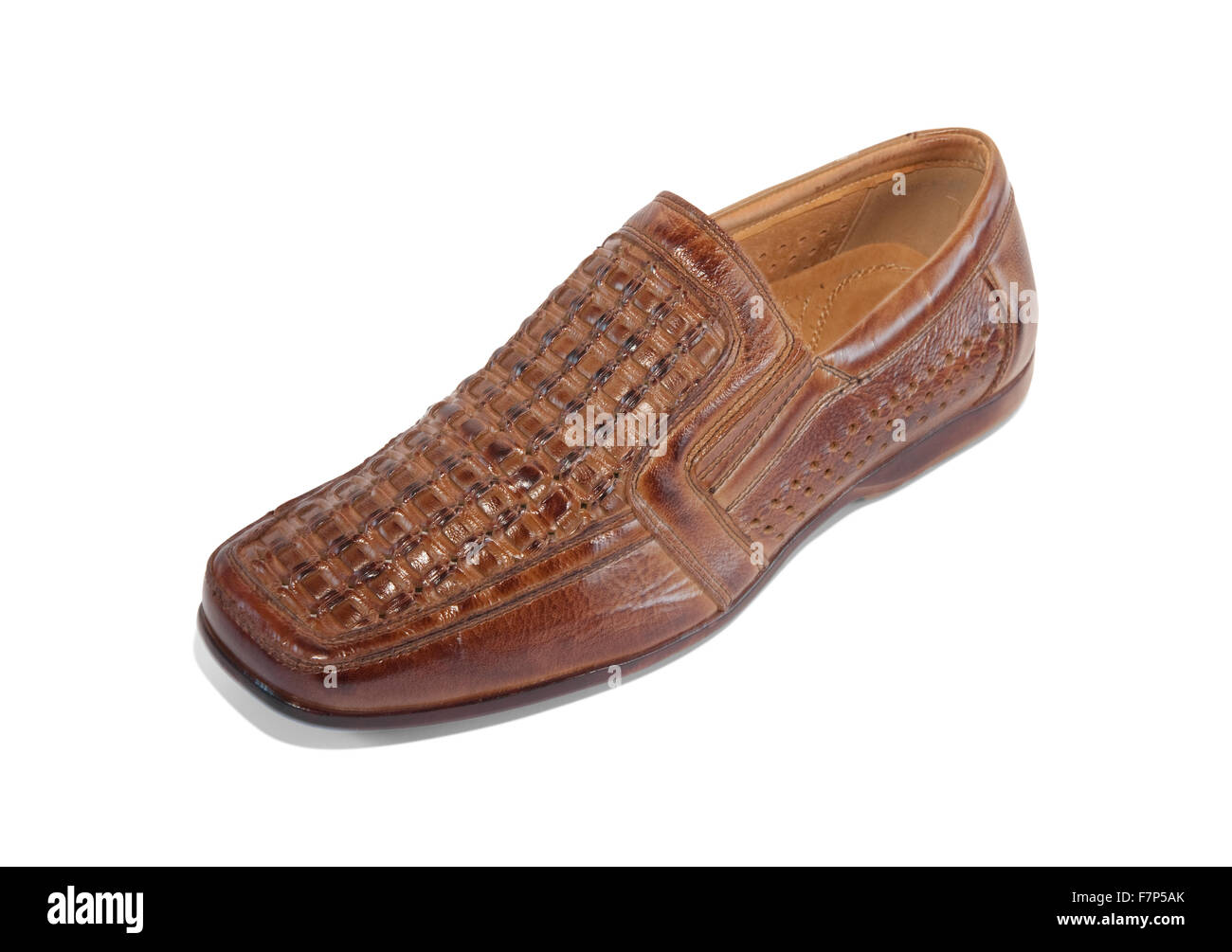 Brown shoe isolated on the white background Stock Photo - Alamy
