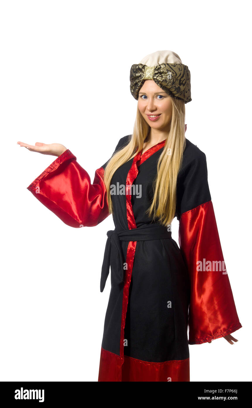 Female magician isolated on white Stock Photo - Alamy
