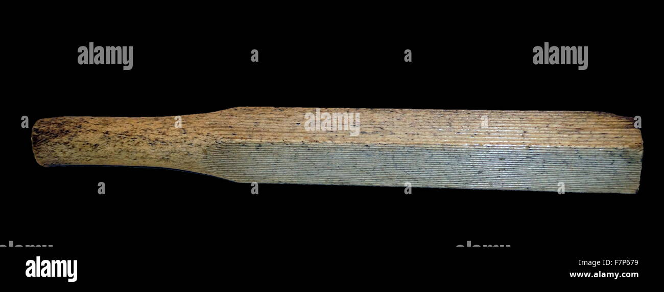 Whalebone bark cloth beater from Pitcairn Island, eastern Polynesia ...