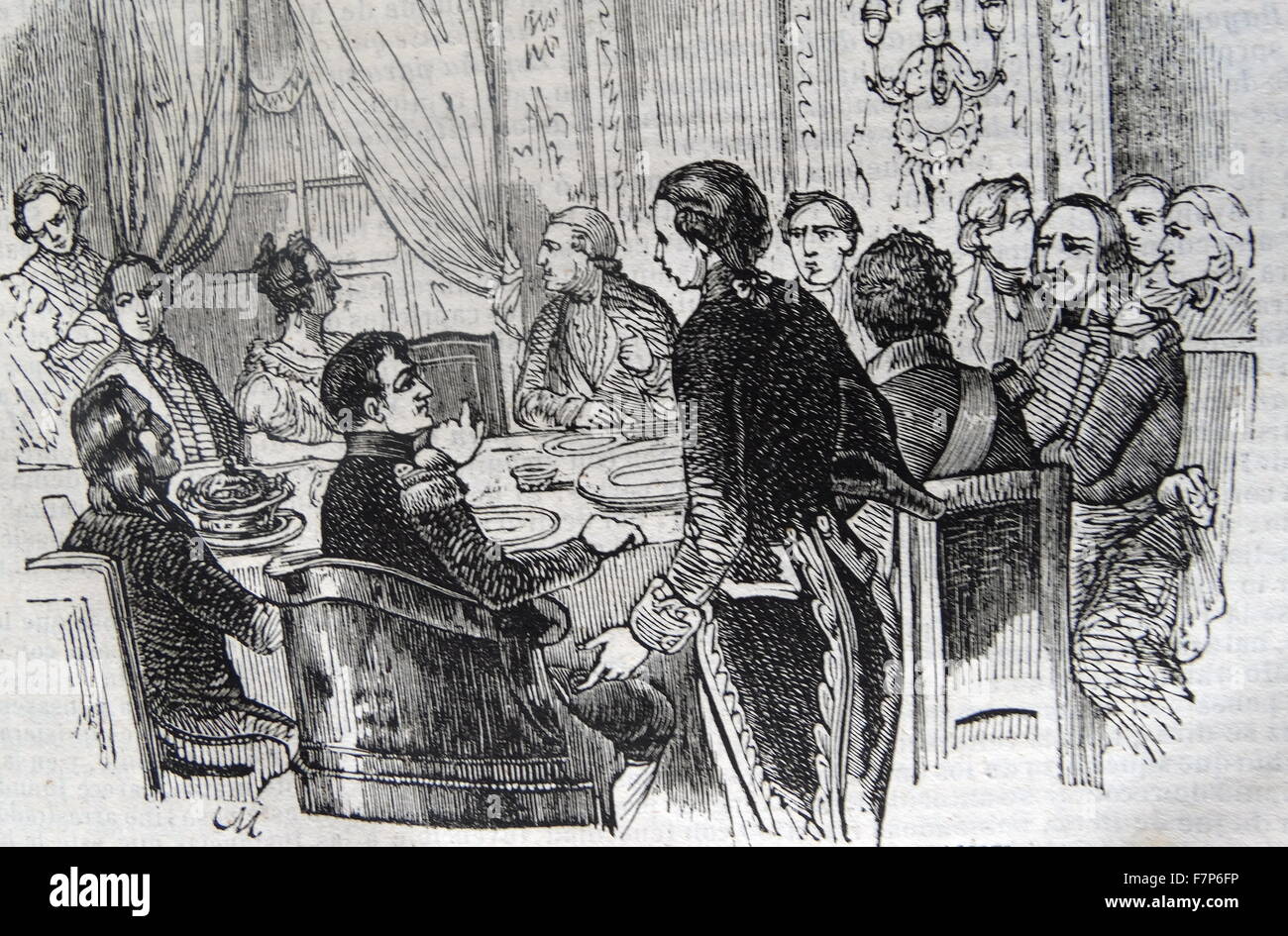 Engraving depicts the Godoy kings and parents at the table of the ...