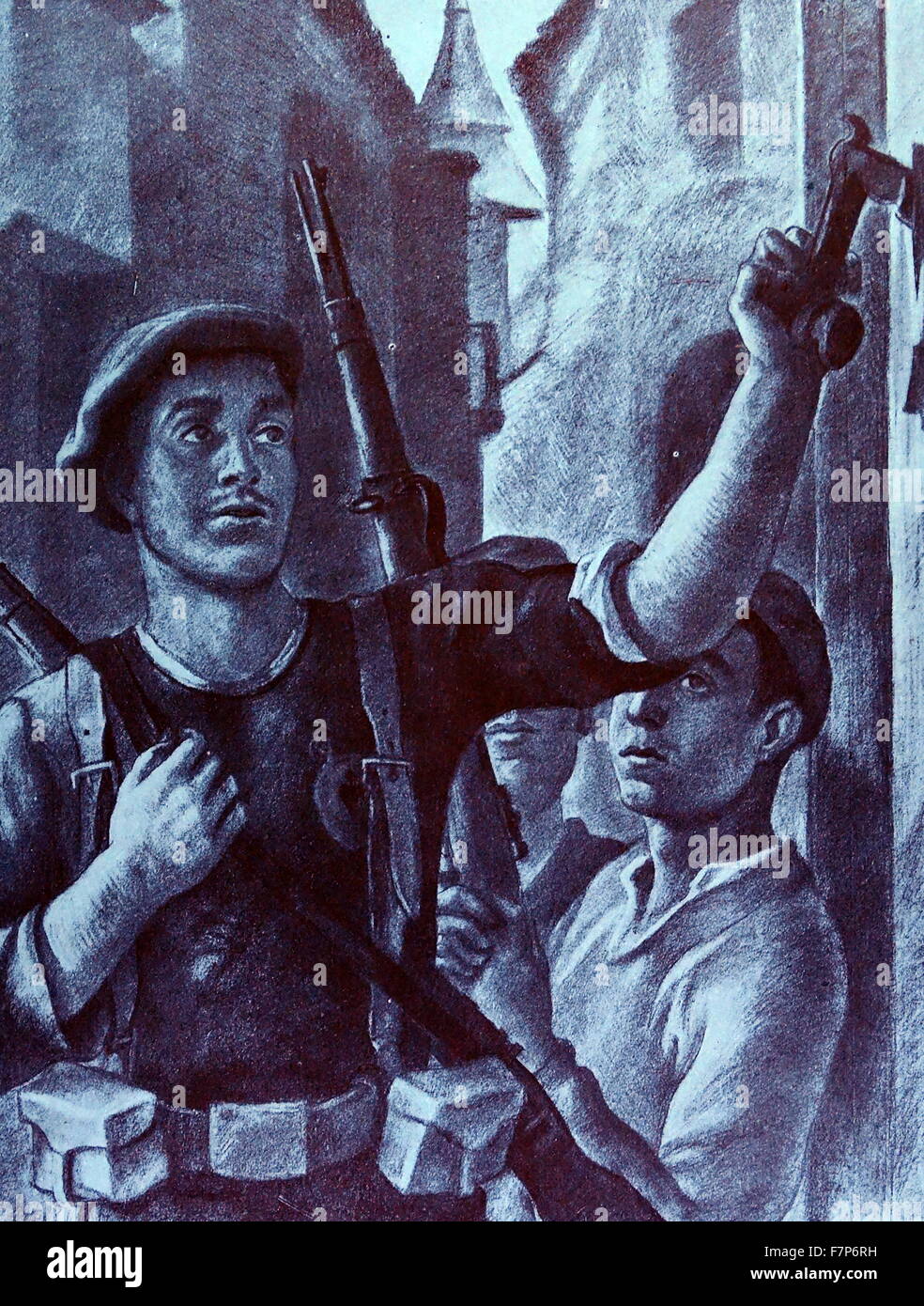 Communist militia door nationalist sympathiser spanish civil war ...