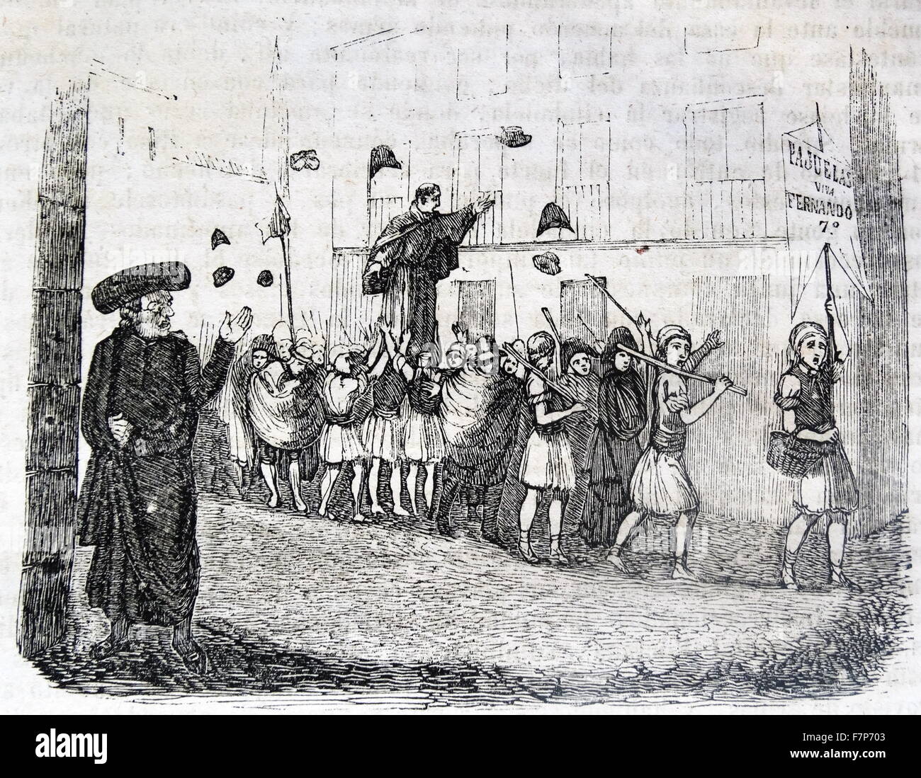 Engraving depicting the Valencia uprising during the Peninsular War ...