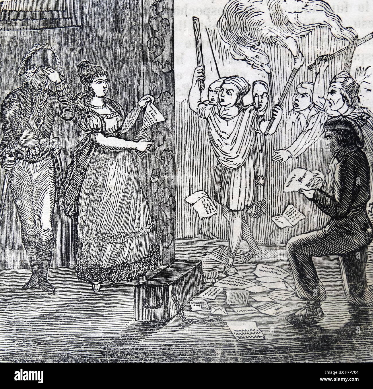 Engraving depicting the Valencia uprising during the Peninsular War ...