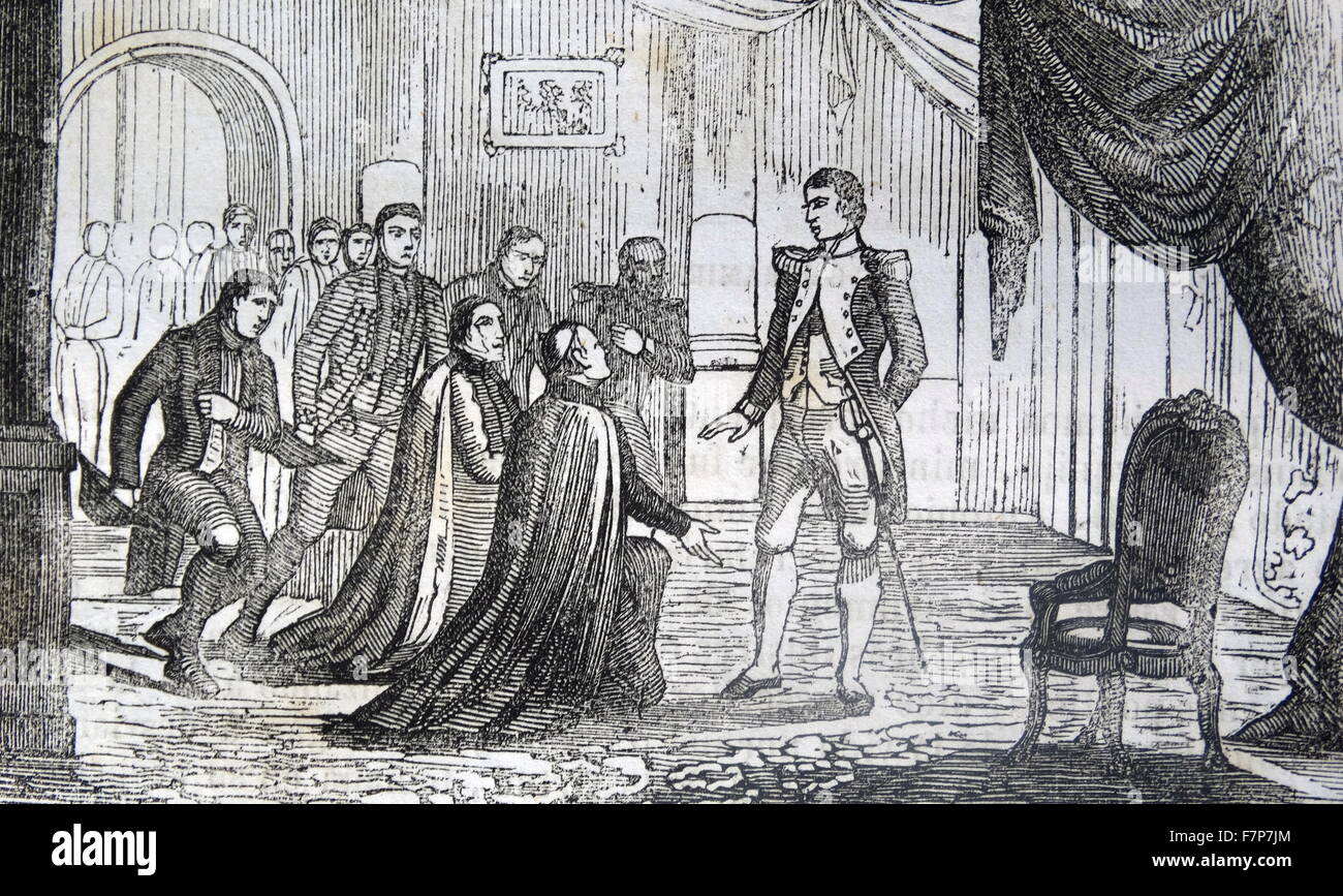 Illustration depicting the congratulations of King Joseph-Napoléon ...