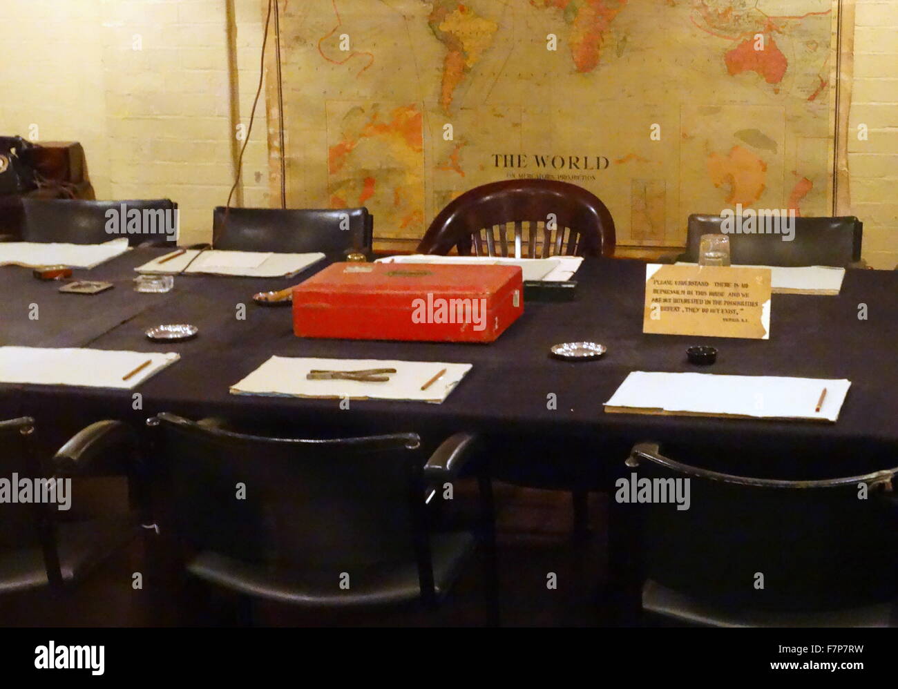 red despatch box on the table in the cabinet briefing room in the ...