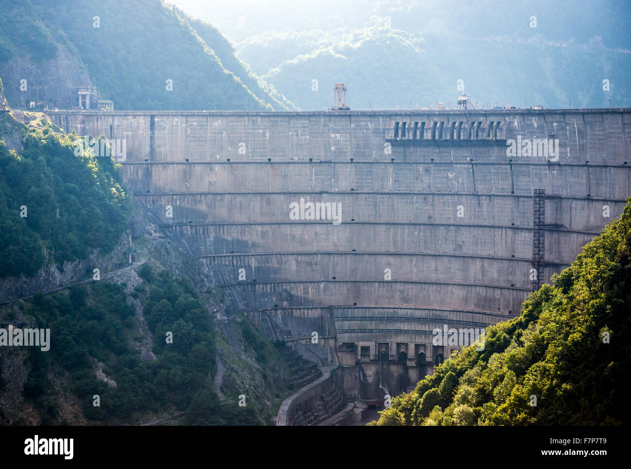 Inguri Dam hydroelectric dam on the Inguri River in Georgia Stock Photo ...