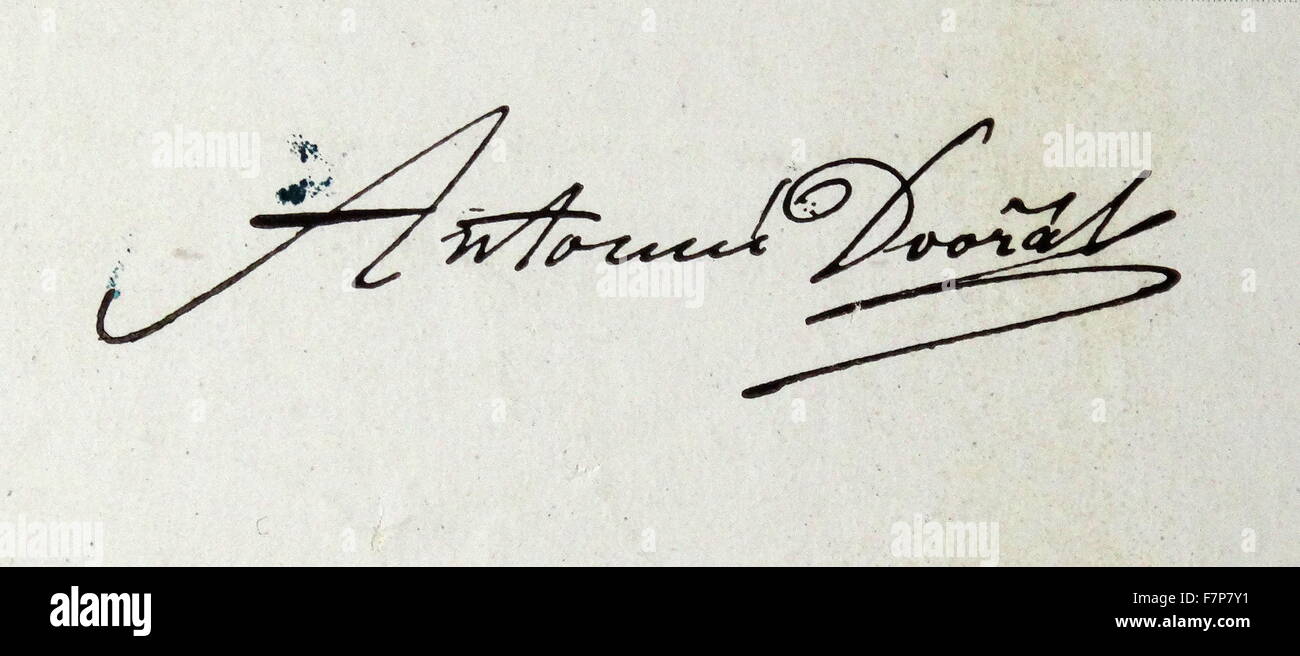 Antonin Dvorak (1814-1904) Czech composer's signature Stock Photo ...