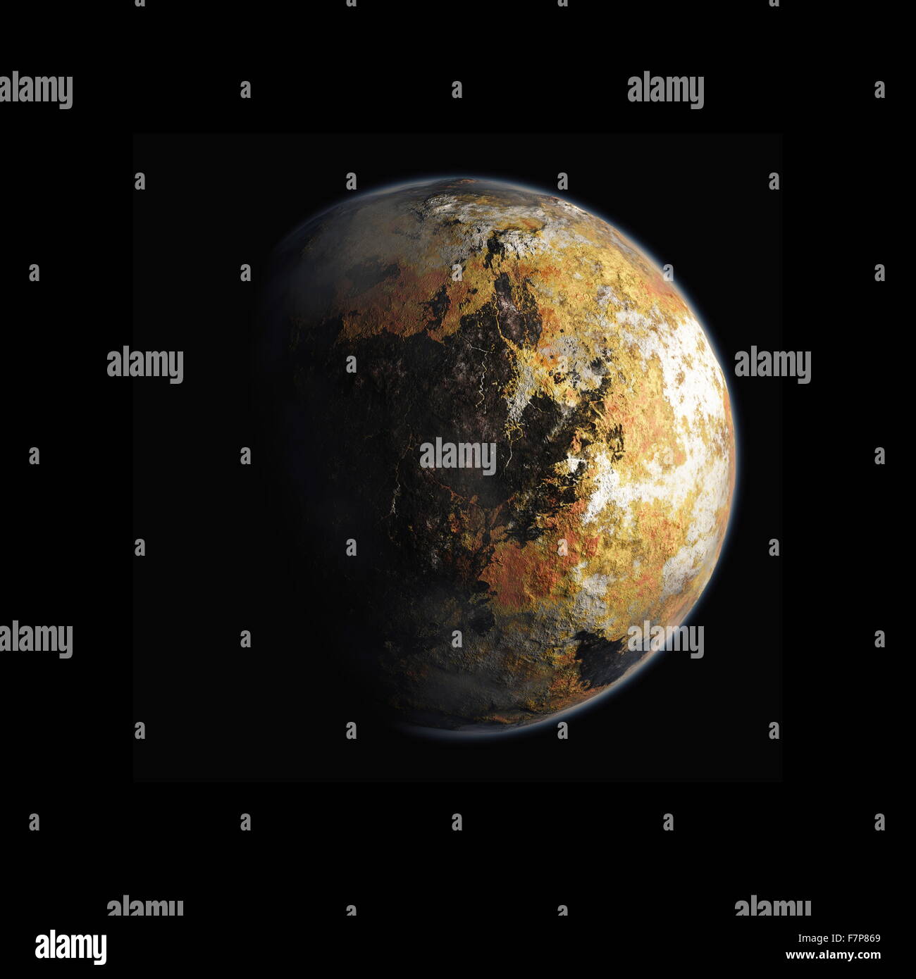 Painting depicting the planet Pluto . Dated 2015 Stock Photo - Alamy