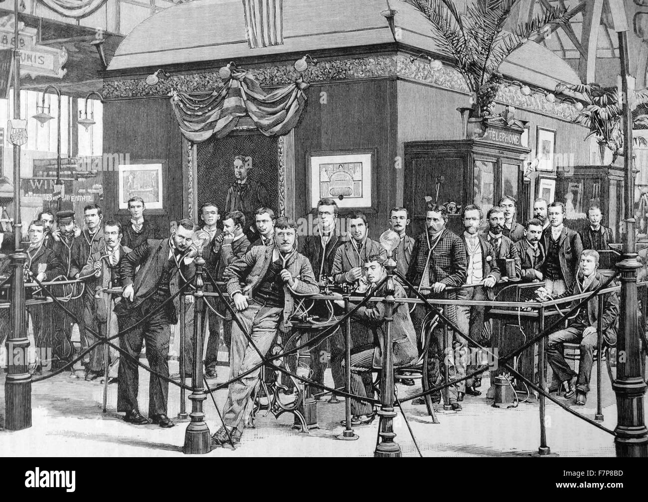 Public demonstration of Edison's phonograph at the Paris International ...