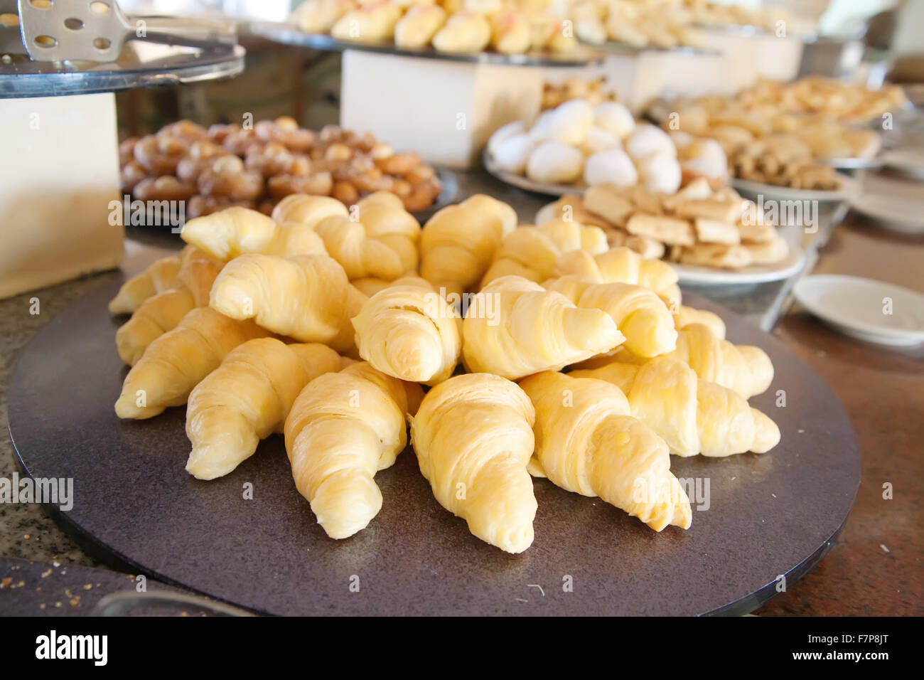 different fresh pastry in buffet at resort hotel Stock Photo - Alamy