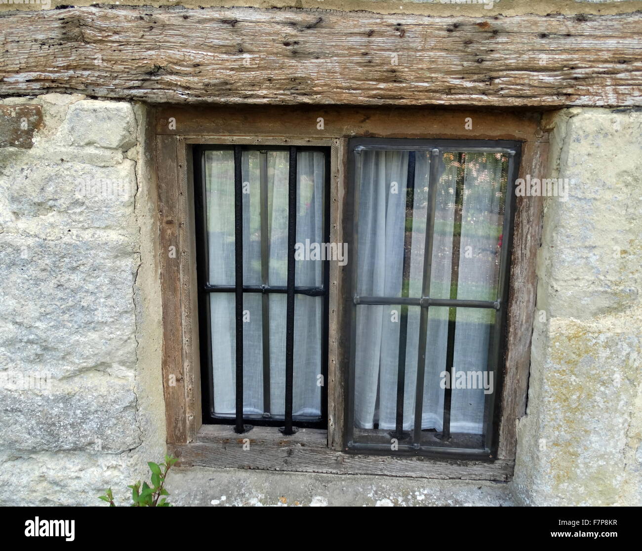 Tudor period, window, at Sulgrave Manor, England, ancestral home of ...