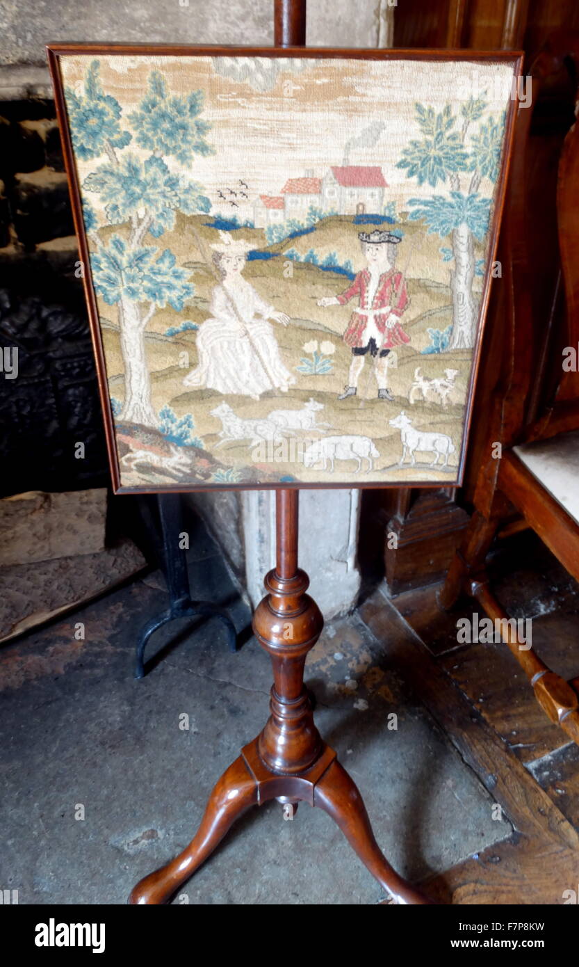18th century needlepoint embroidery, at Sulgrave Manor, England ...