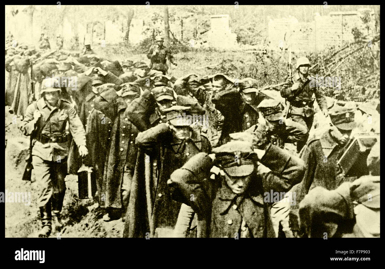The battle for Westerplatte. Armed German soldiers are shown marching ...