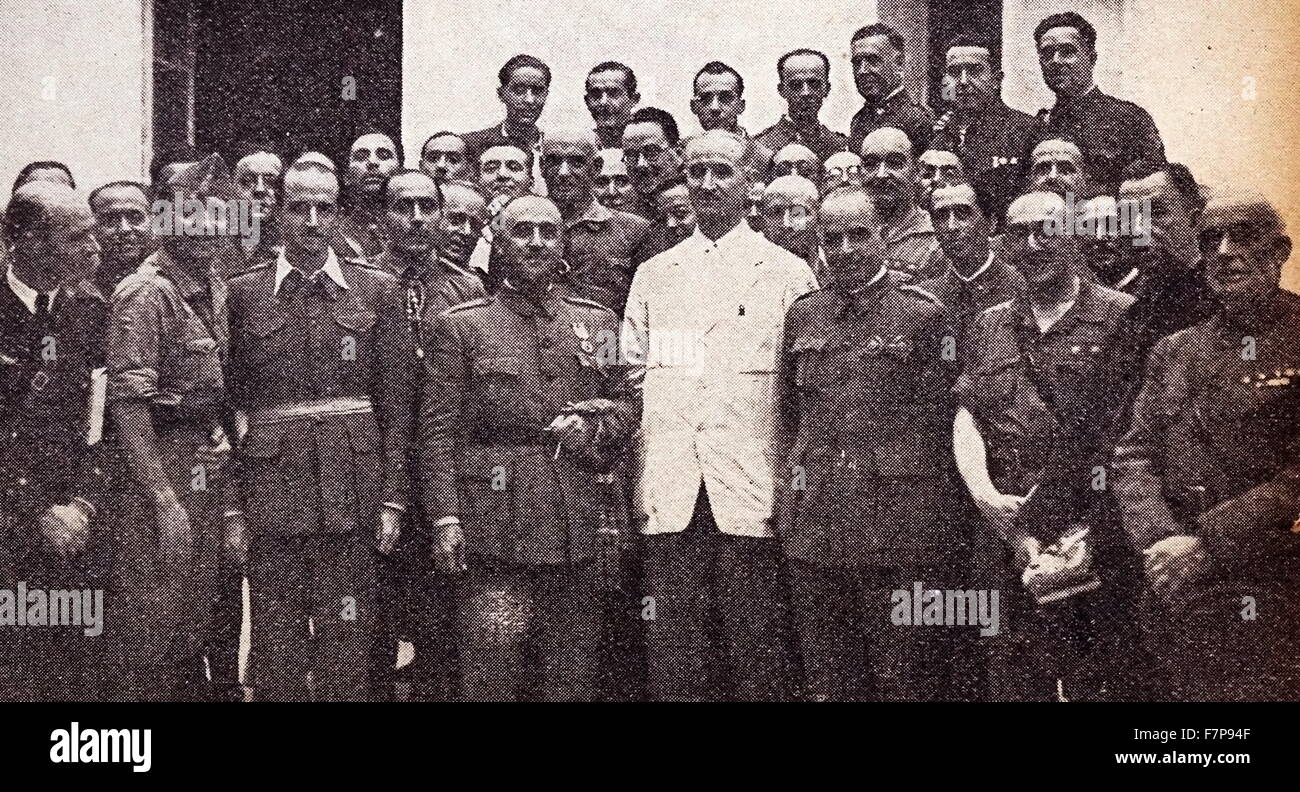 General Franco during the army uprising which marked the beginning of ...