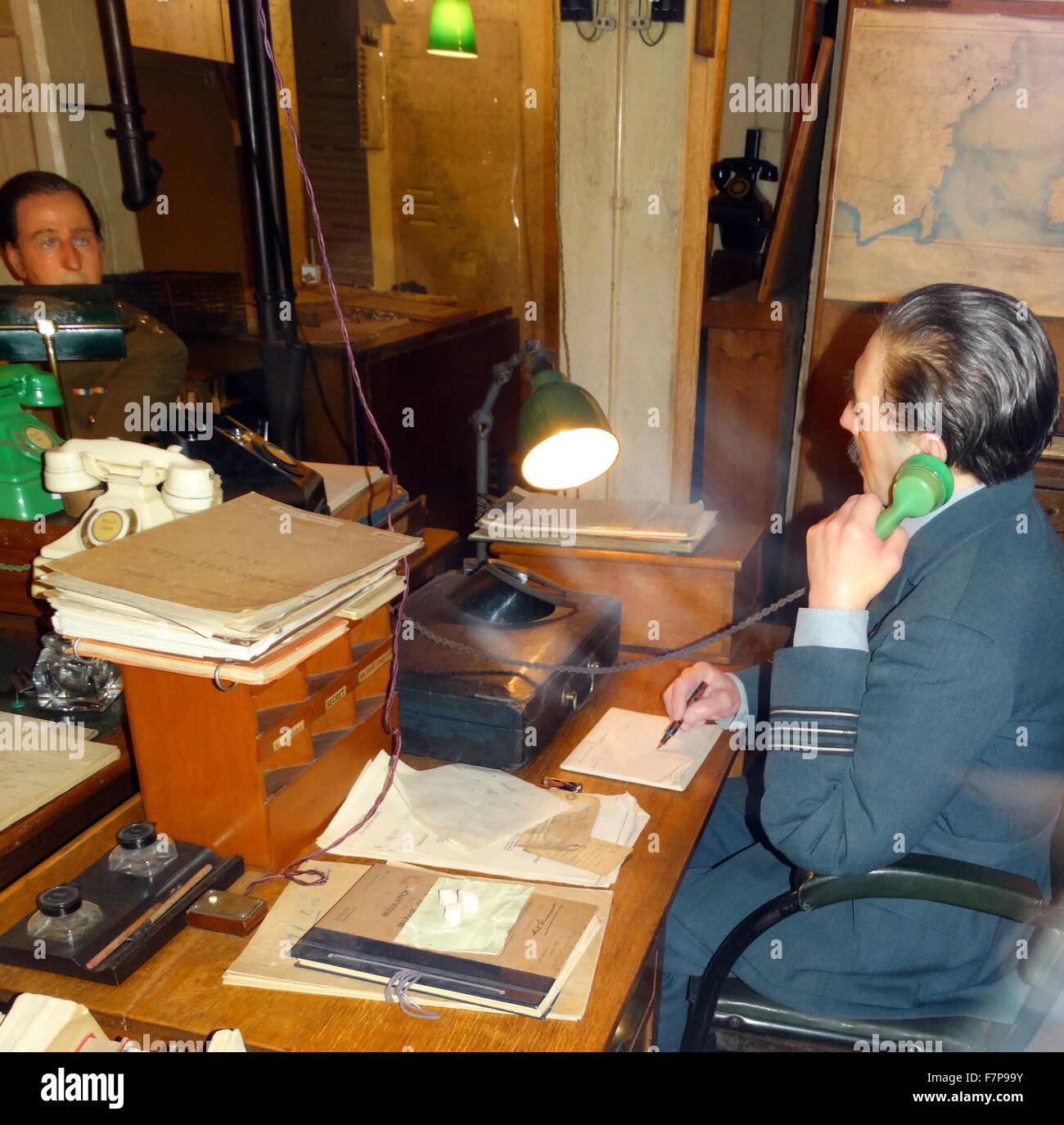 telephones used in the Cabinet war rooms bunker, London; England. The ...
